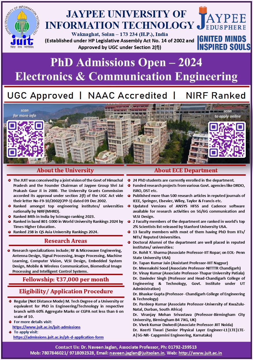 B.Tech in Electronics and Communication Engineering - JUIT